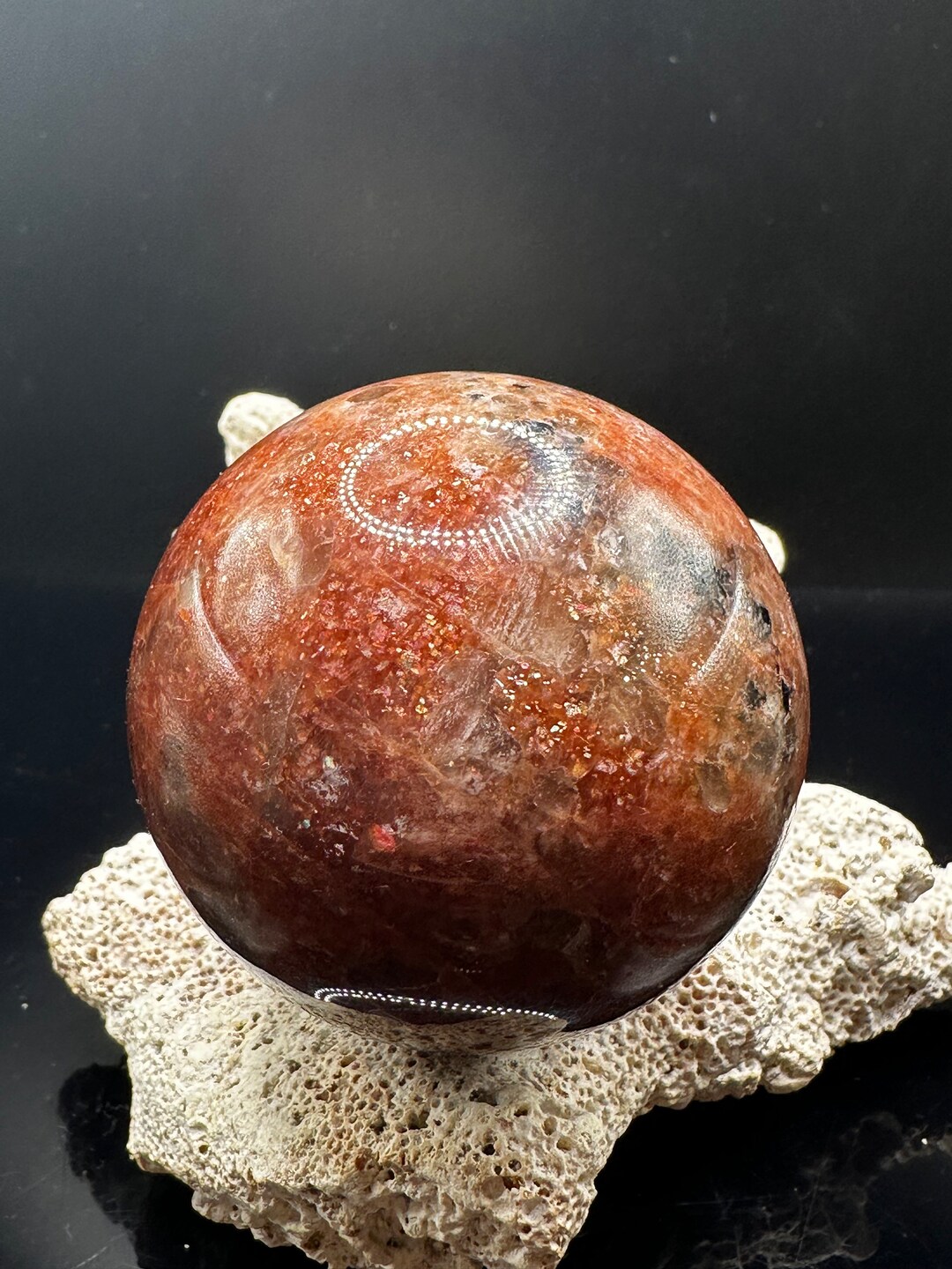 Arusha Golden Sunstone Crystal Sphere: Flashy Iridescent Gemstone - Etsy