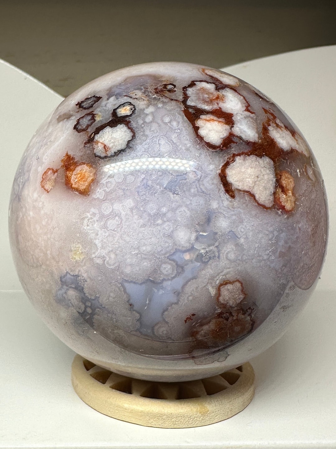 Breathtaking Blue Flower Agate Crystal Sphere - Etsy