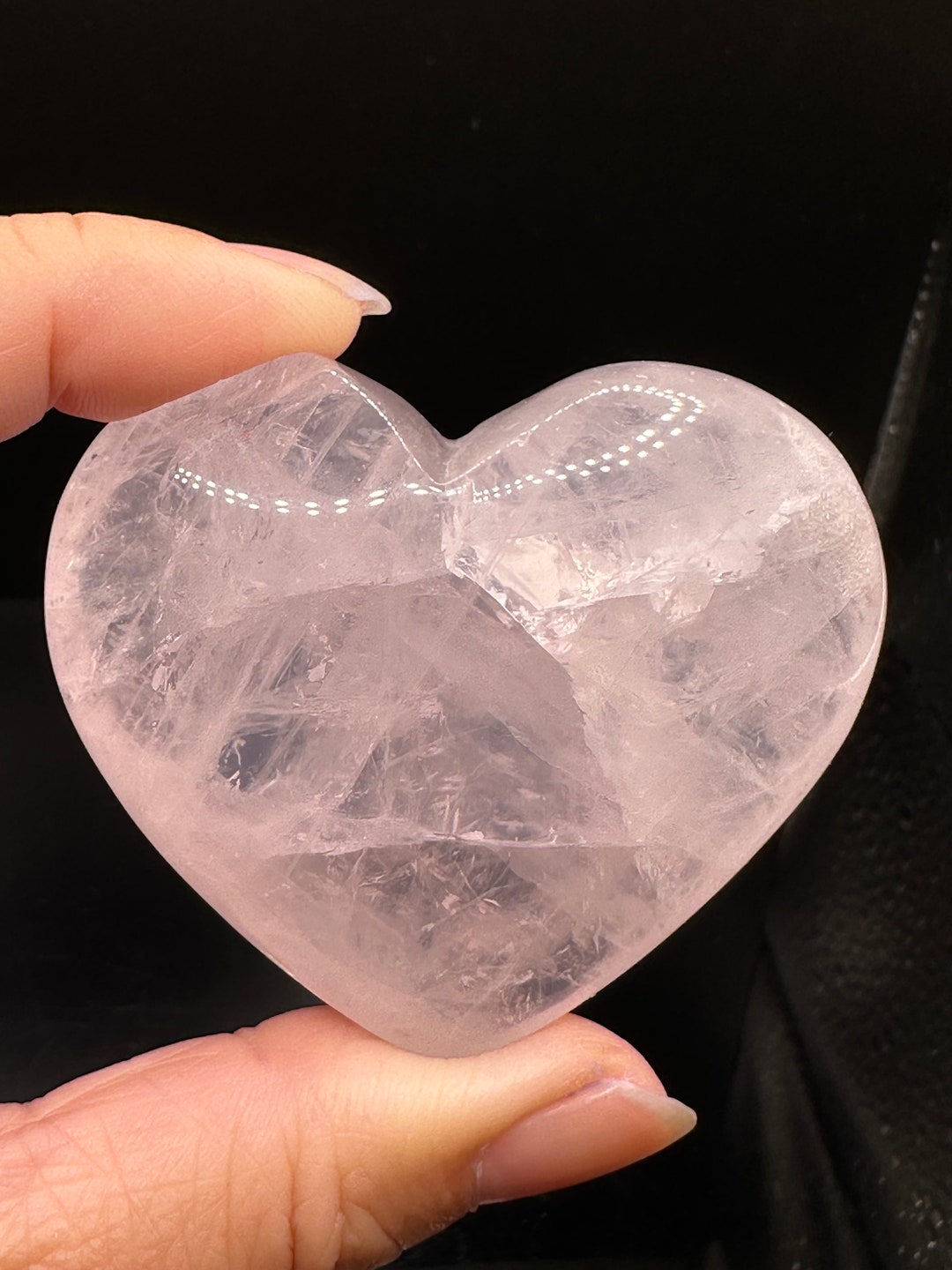 Rainbow Starlight Flash Periwinkle Rose Quartz Crystal Heart - Etsy