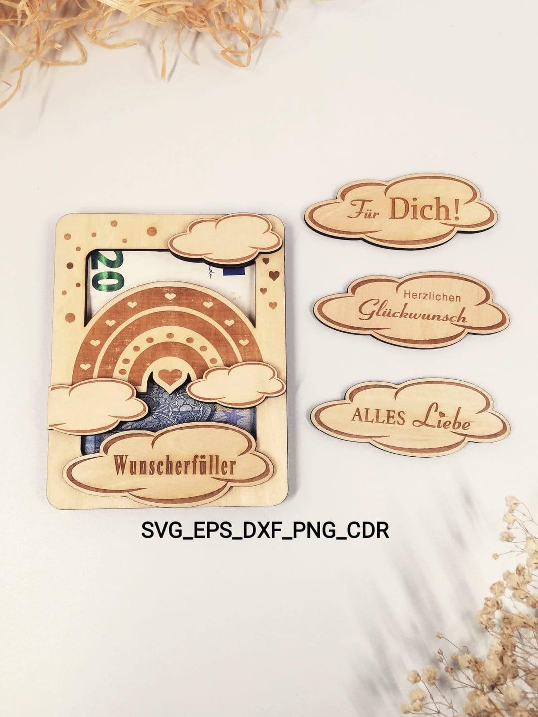 Rainbow SVG Laser Cut File, Cash Gift, Voucher Holder, SVG, Eps, Dxf ...