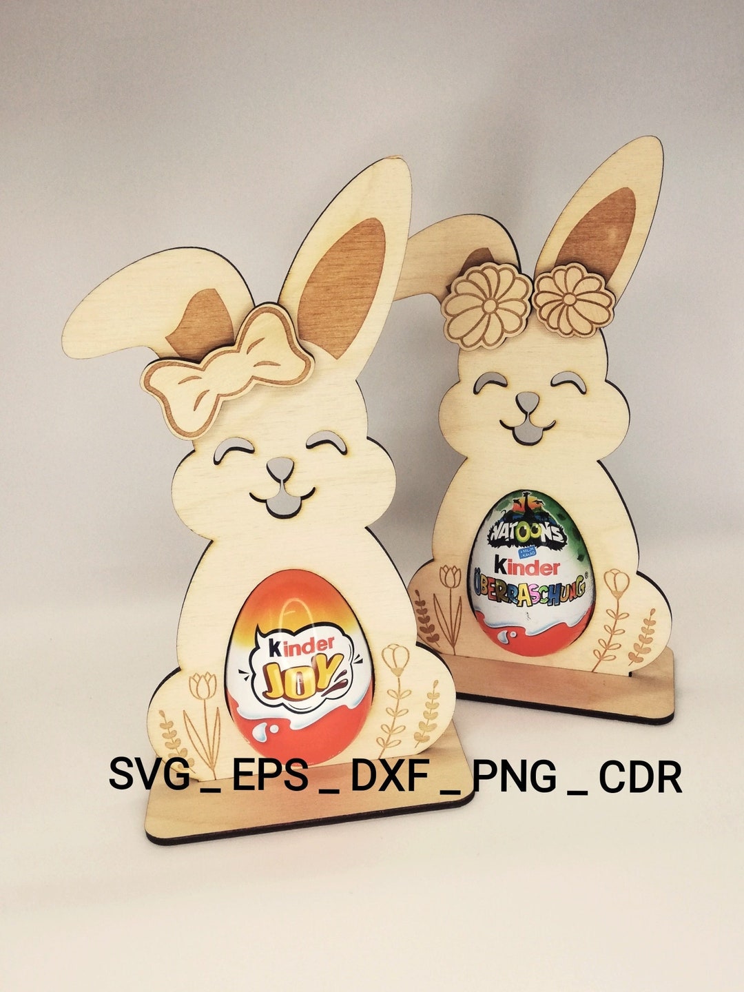 Süßer Osterhase für Ü Ei Datei , Laser Cut Datei, Svg, Eps, Dxf, Png ...