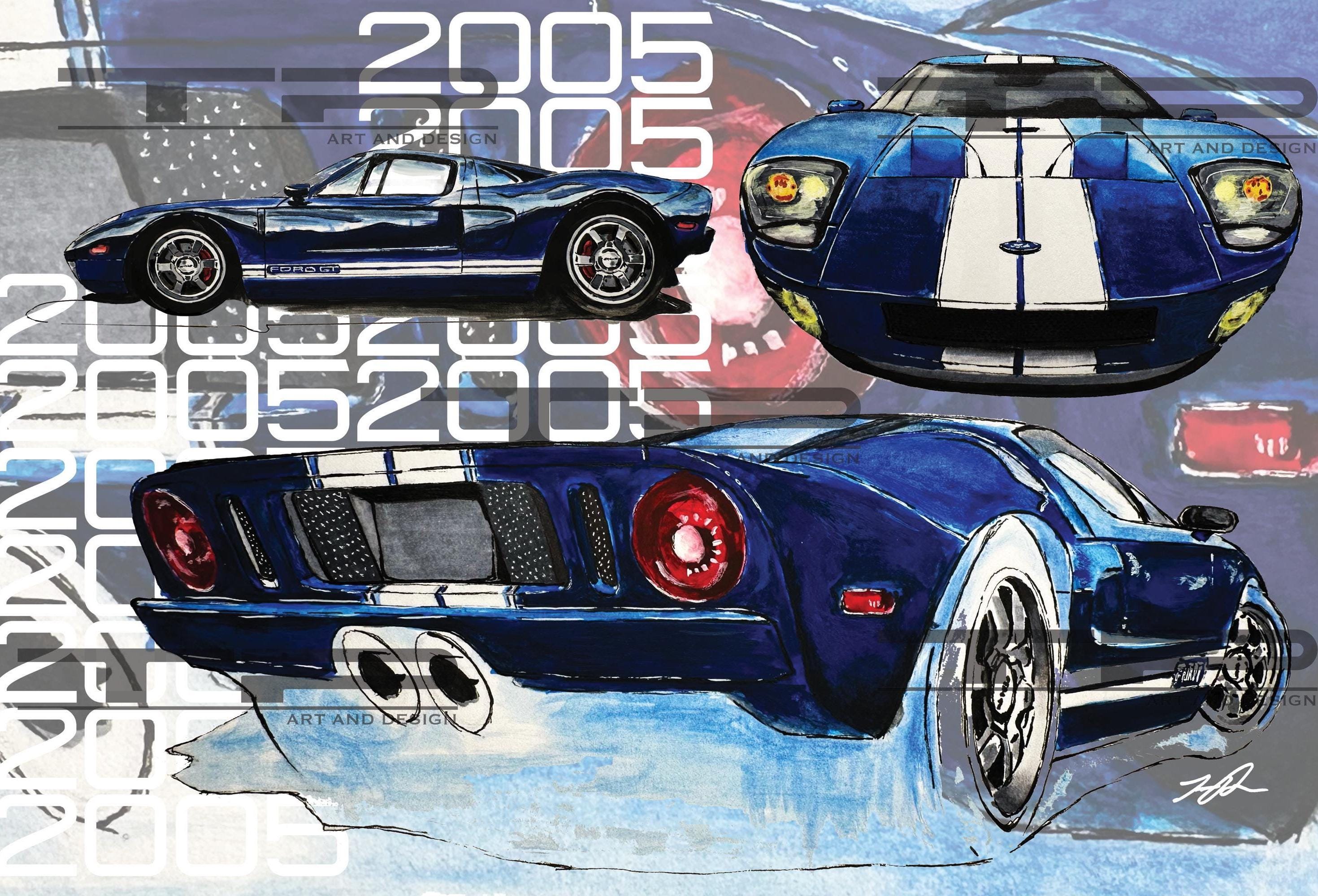 Ford GT Poster , Ford GT40 , Inspired Print , for Car Lovers , Car Art ...