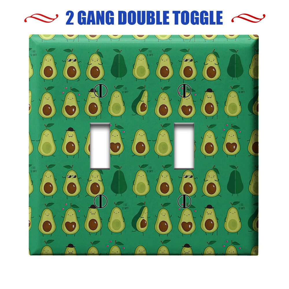 Wall Switch Plate, Different Cute Avocados Traces Print, Toggle ...