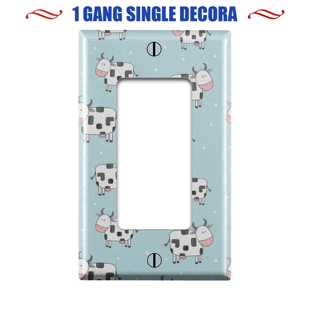 Wall Switch Plate Cute Doodle Cartoon Cows Print Pattern - Etsy