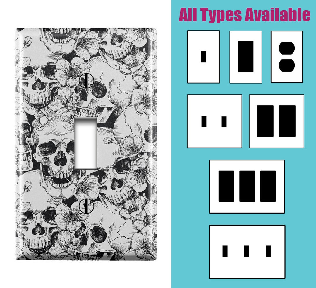 Wall Switch Plate, Cool Skull Print Pattern, Toggle / Decora / Outlet ...