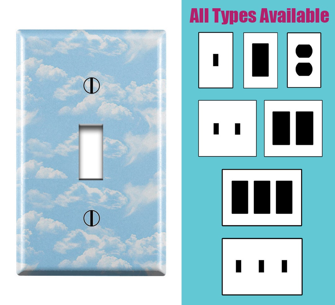 Wall Switch Plate, Clouds Print Pattern, Toggle / Decora / Outlet ...