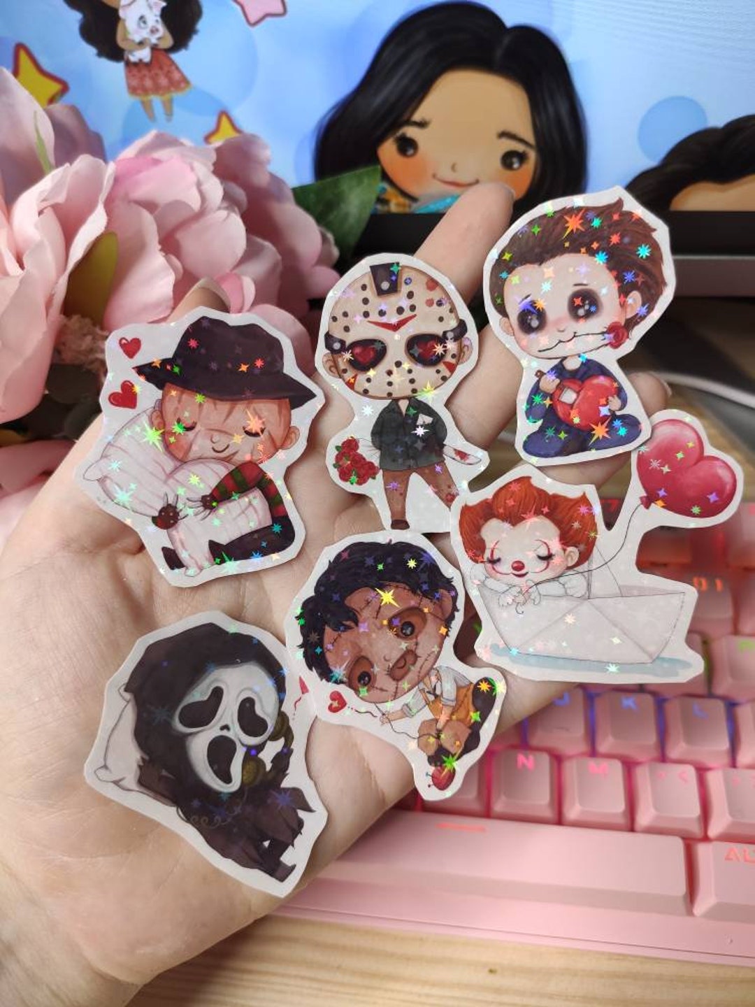 Pack Nightmares Horror Movies Holographic Stickers - Pegatinas ...