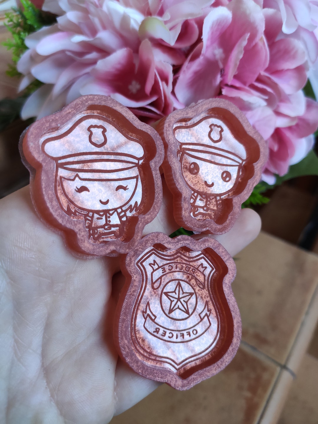 Police Officer Chibi Kawaii Molds Profession Heychain - Etsy