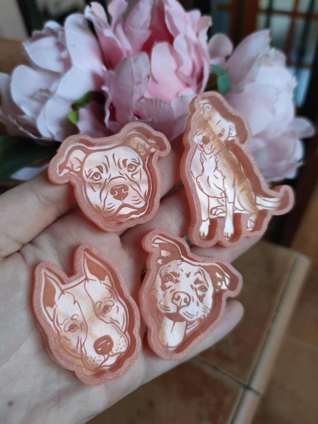 Kawaii Animals Two Molds - Silicone Molds Pets Dogs Pitbull, American ...