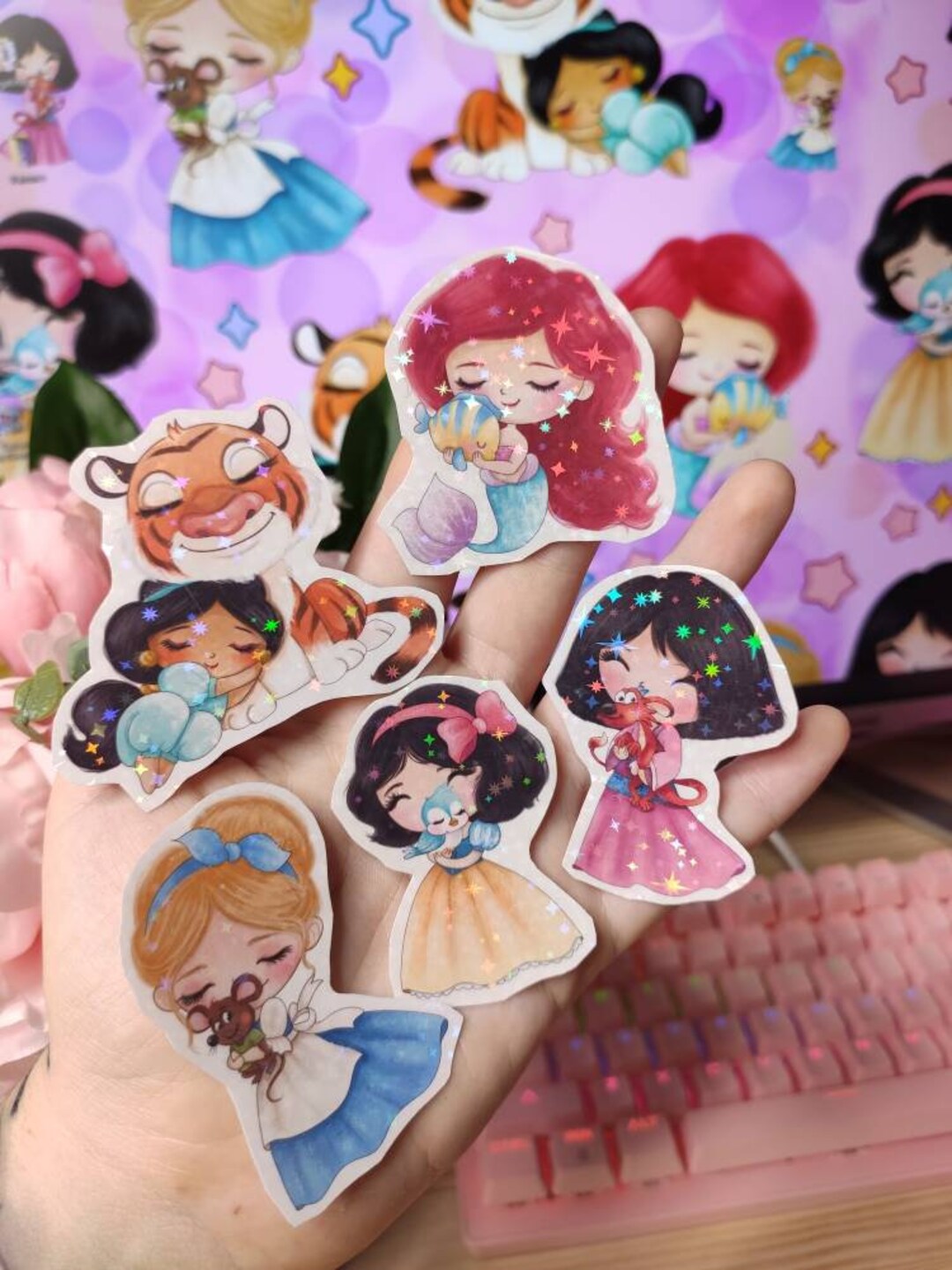 Pack Stickers Holographic - Pegatinas Super Cute Kawaii Girls - Etsy