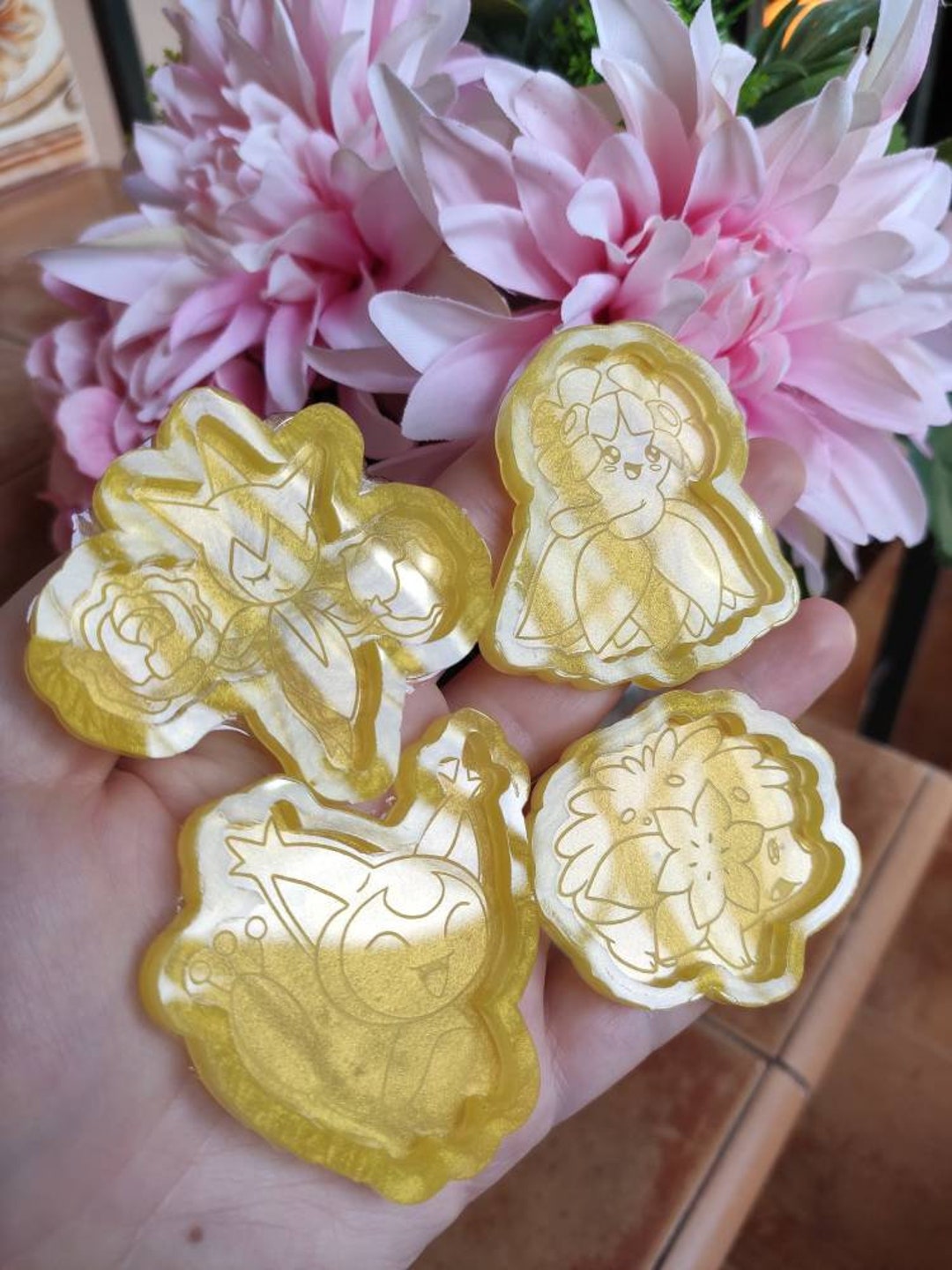 Pokemon Kawaii Chibi Molds - Silicone Molds Bellossom, Roselia, Shaymin ...