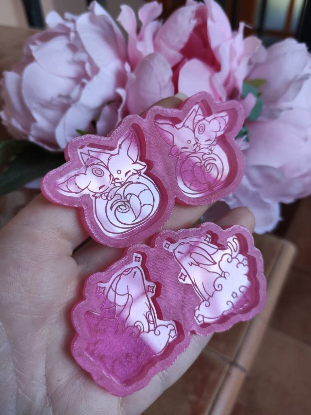 Pokemon Eve Evolutions Molds, Cute Chibi Couple Earrings Umbreon ...