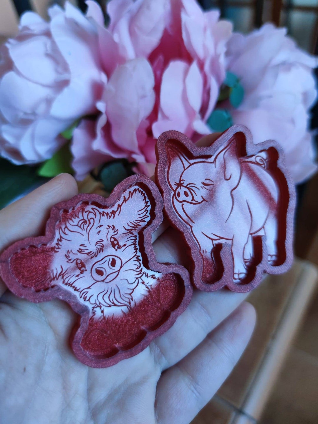 Kawaii Animals Pig and Cow Molds - Chibi Cute Farm Animals Silicone ...