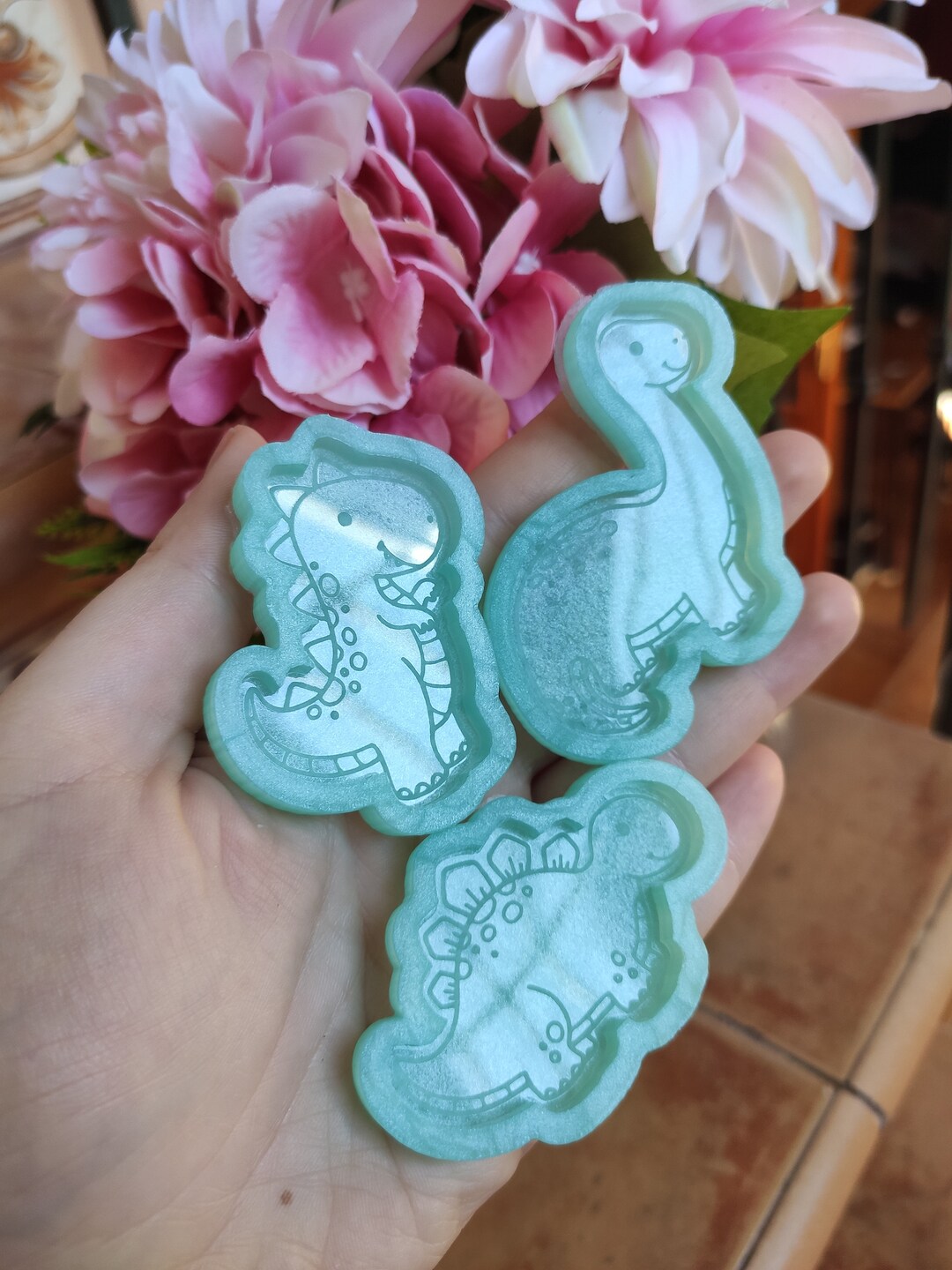 Chibi Dinosaur Molds - Kawaii Animals Keychain Dinosaur Silicone Molds ...