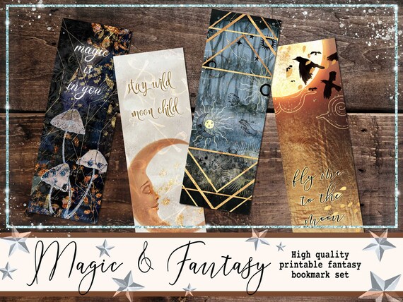 Printable Magick Bookmark Set Magic and Fantasy Themed - Etsy