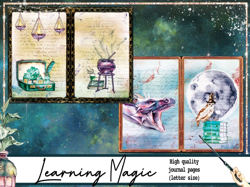 Magic Fantasy Junk Journal Kit in Letter Size School for - Etsy