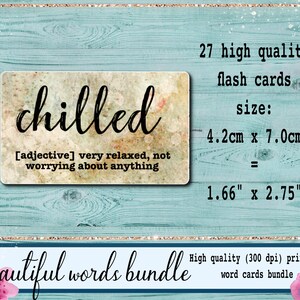 Printable Word Card Set for Journaling and Scrapbooking || Dictionary ...