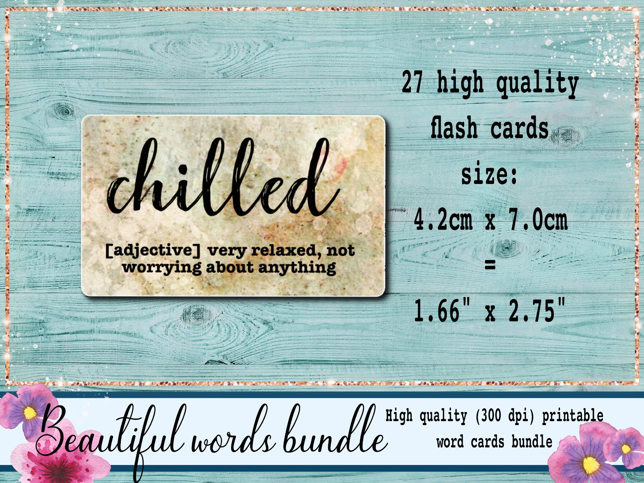 Printable Word Card Set for Journaling and Scrapbooking || Dictionary ...