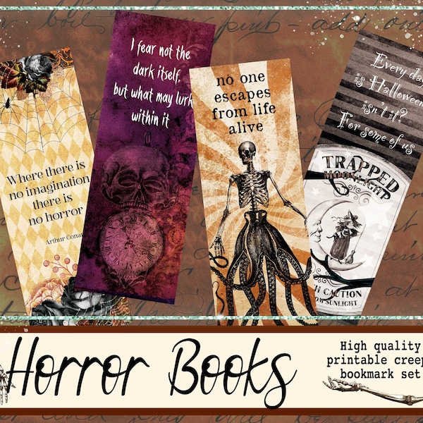 Printable Halloween Bookmarks - Etsy
