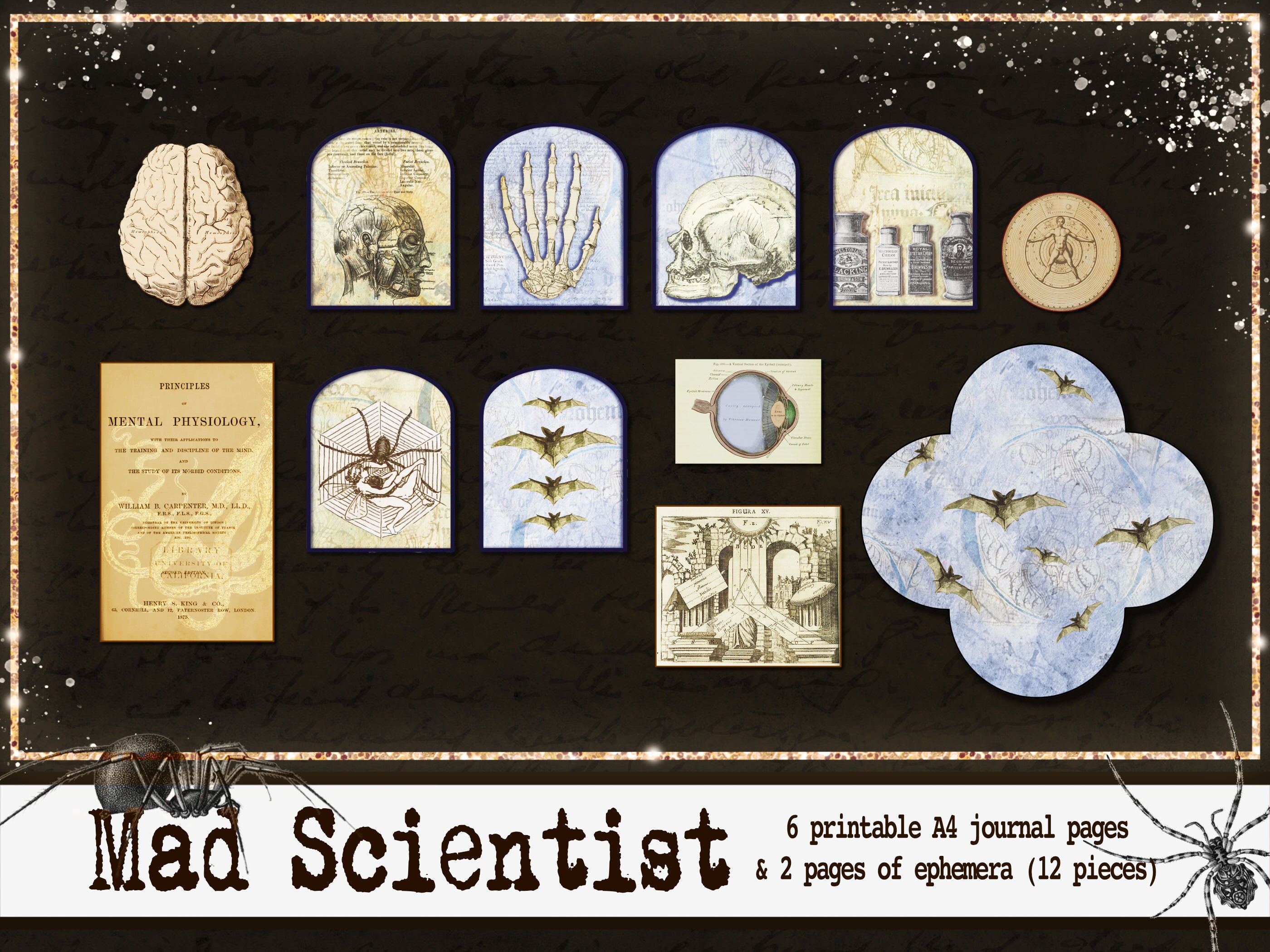 Mad Scientist Printable A4 Junk Journal Kit, Digital Vintage, Steampunk ...