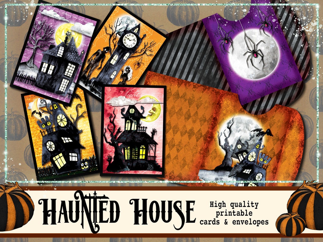 Cute Halloween Printable Ephemera Pack, Digital Haunted Mansion Gothic ...