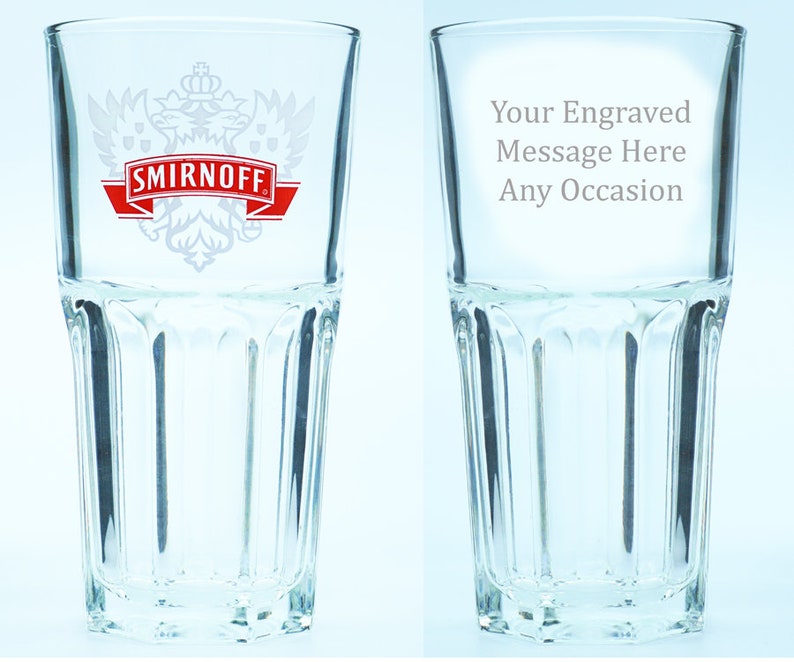 Personalised Smirnoff Vodka Glass Engraved Gift for Him or Her 31cl ...