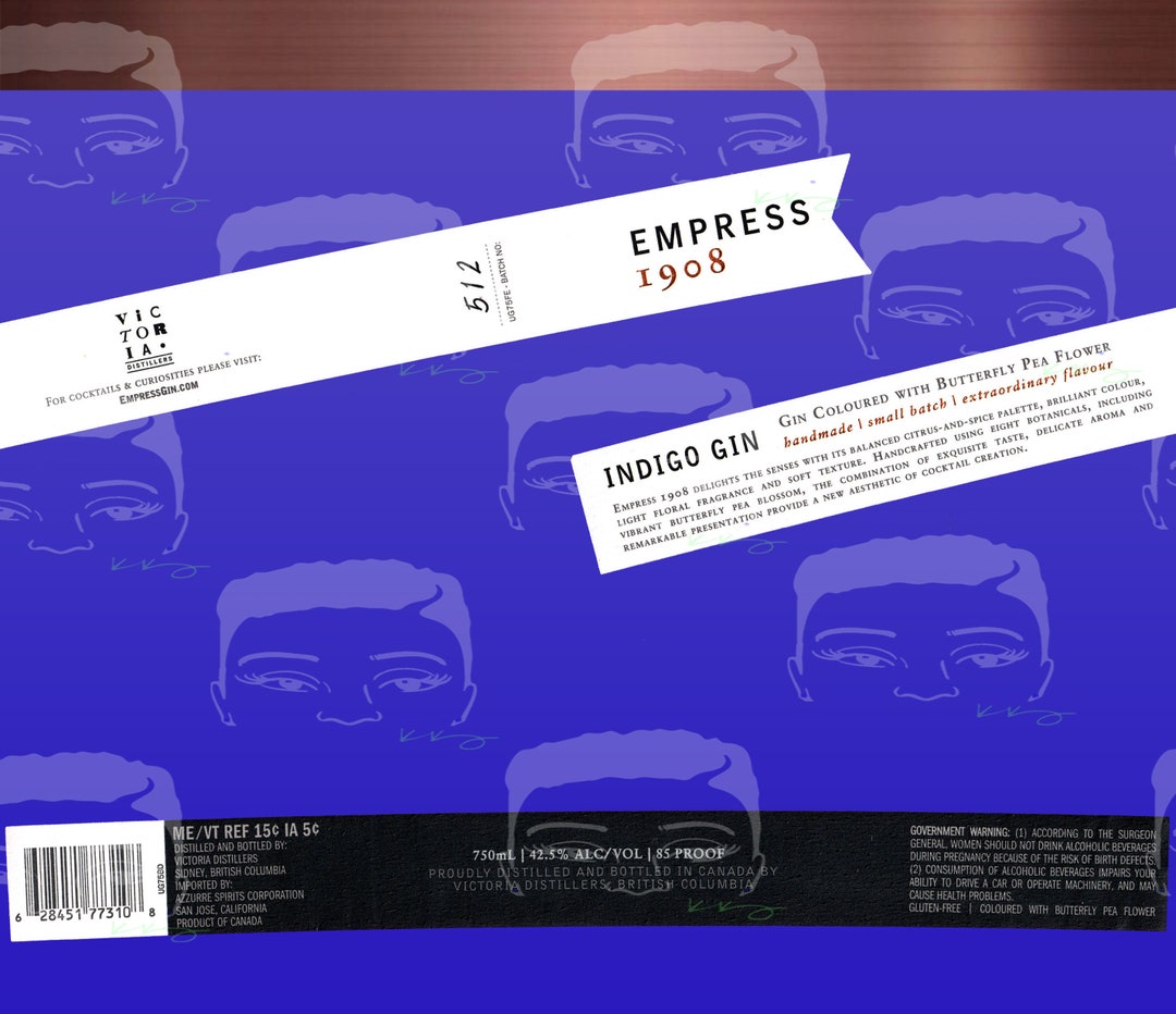 Empress Gin Wrap - PNG 300 DPI Sublimation Wrap - Etsy