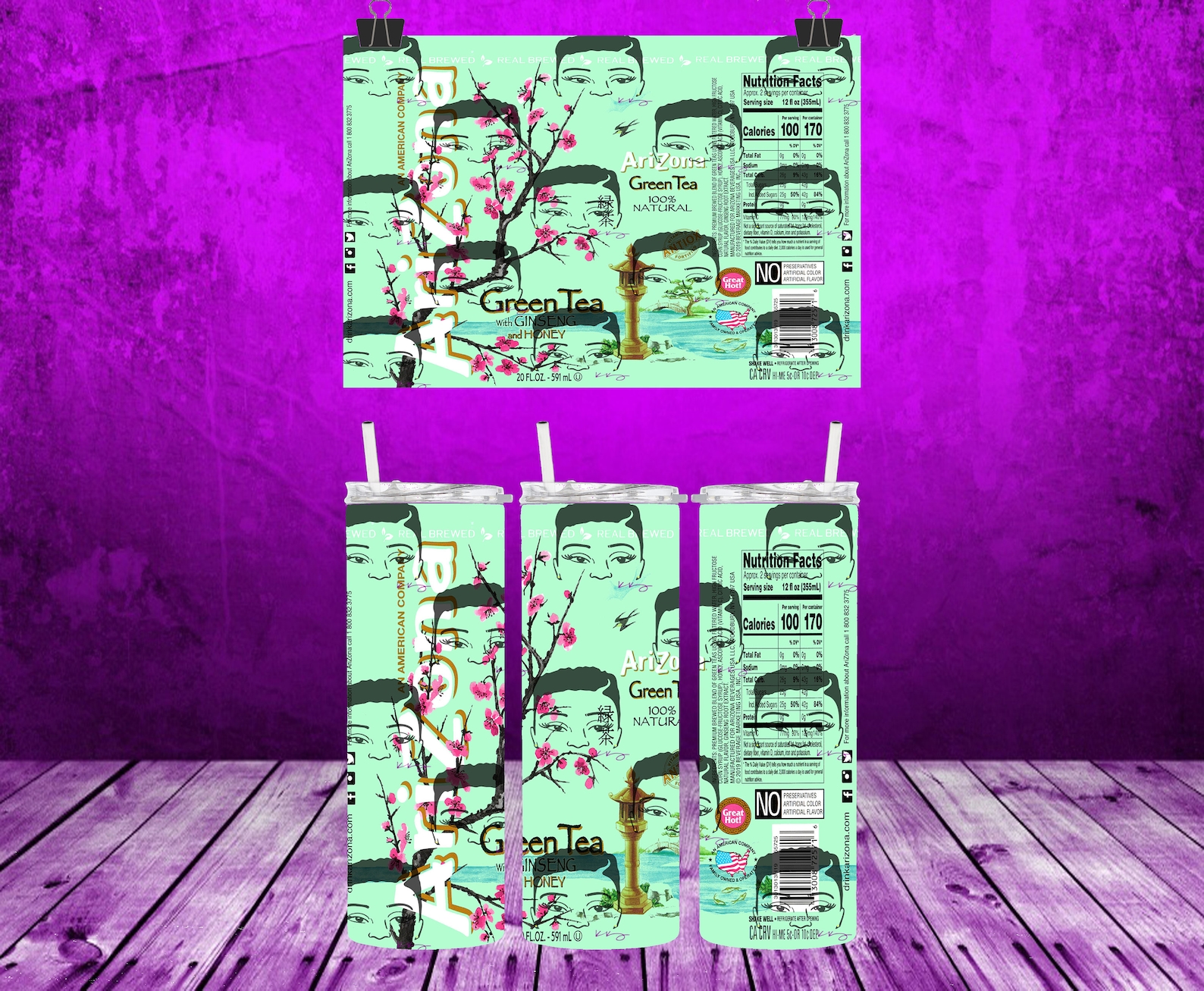 Arizona Green Tea Sublimation Tumbler - Etsy