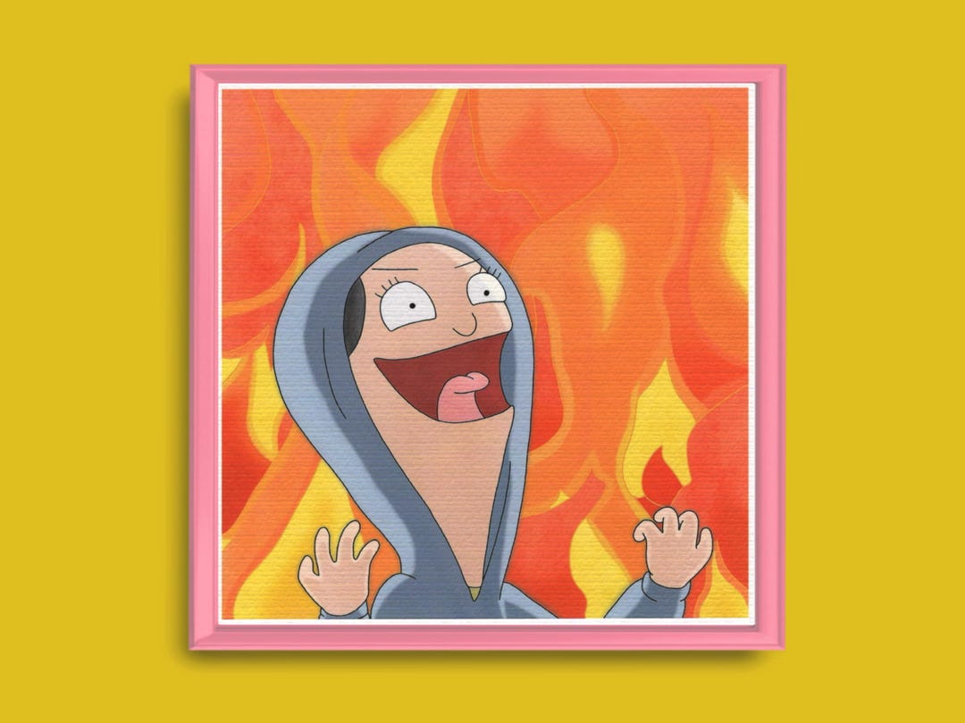 Bob’s Burgers Watercolour Unframed Print | Louise Belcher Iconic Evil ...