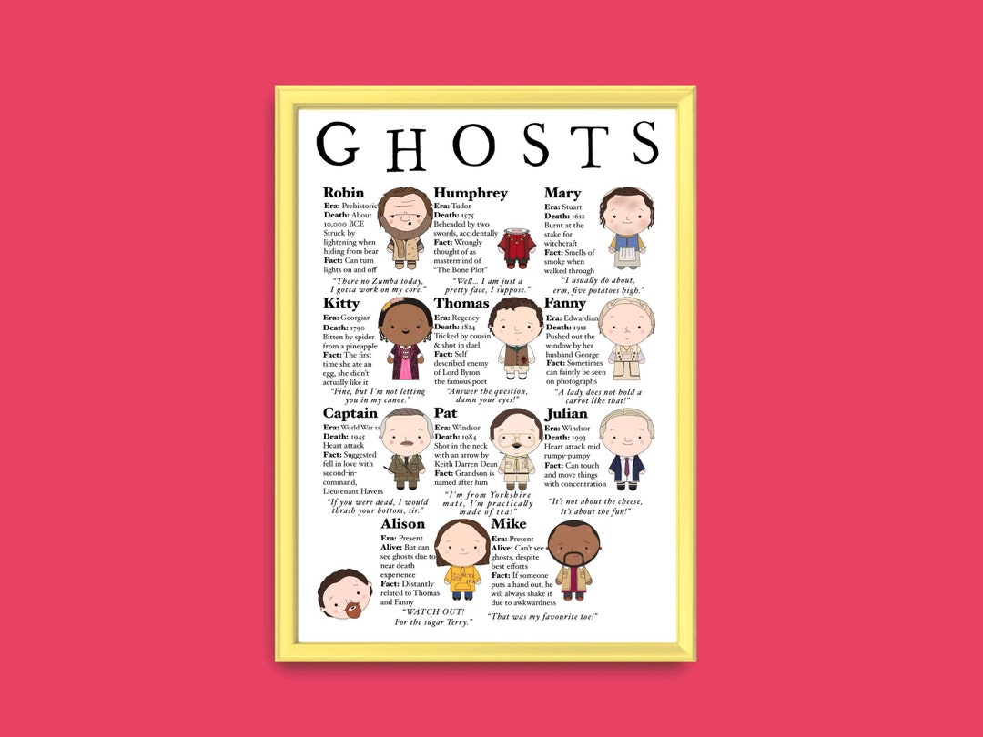 Ghosts BBC TV Show Unframed Print | British Comedy Sitcom Characters ...