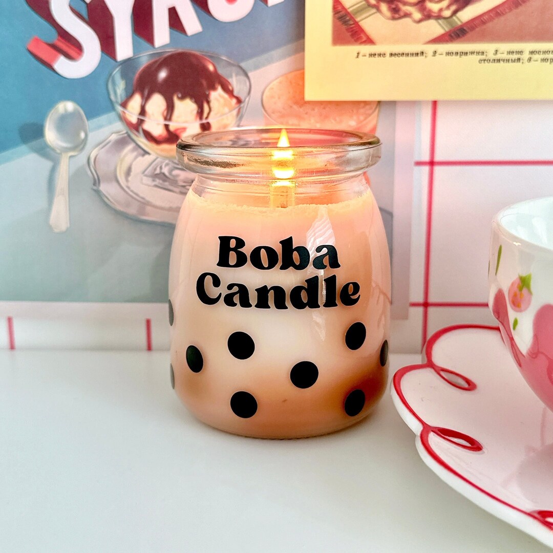 Bubble Tea Candle | Brown Sugar Milk Tea Candle | Boba Candle | Food ...