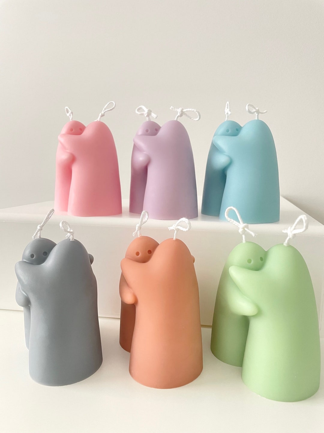 Hugging Couple Candles Cute Ghost Candles Best Friend - Etsy