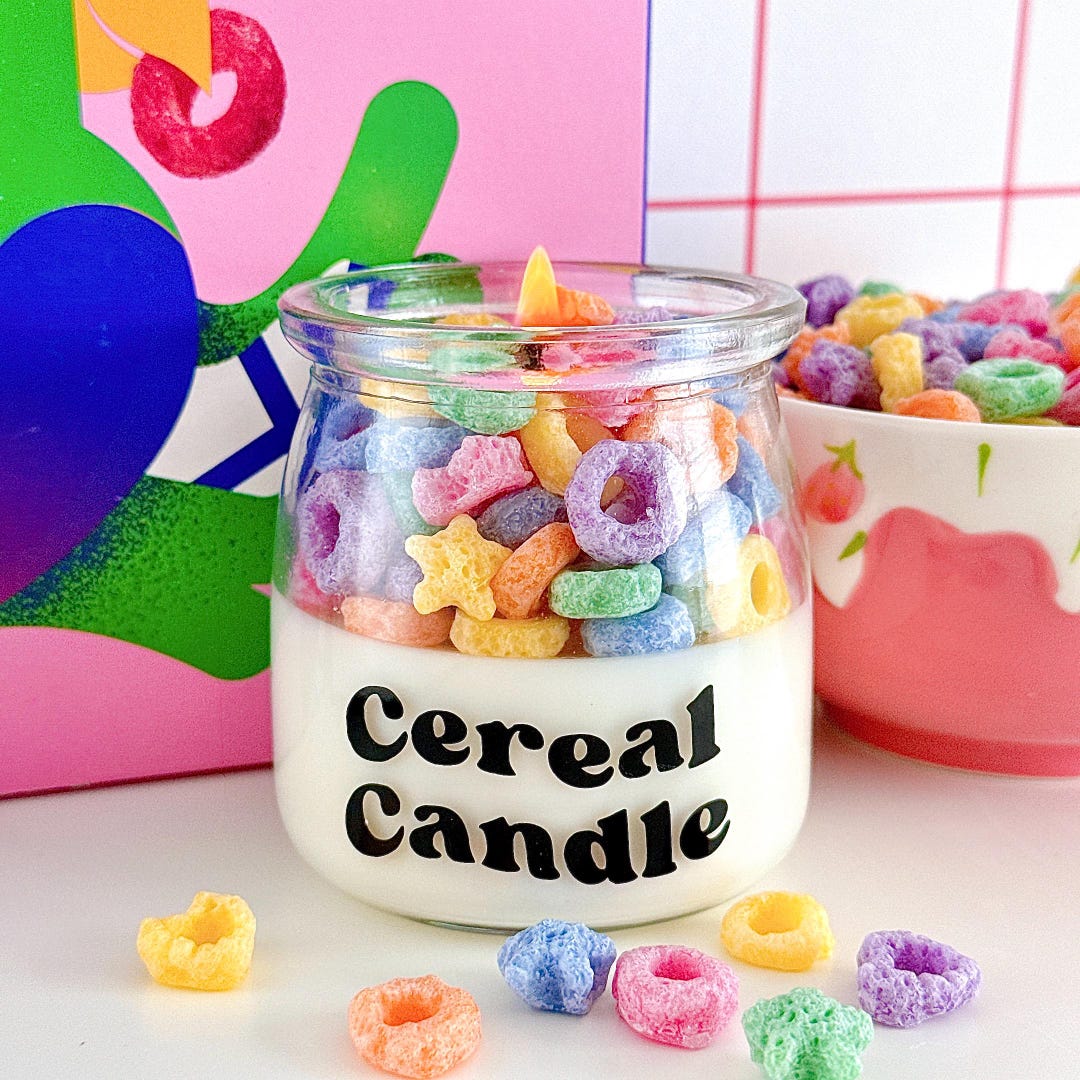 Fruit Loops Cereal Candle | Fun Dessert Soy Wax Candle - Etsy