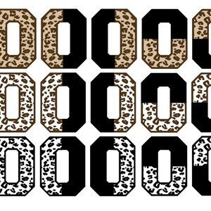 Leopard Print Number SVG / Half Leopard Print Number SVG / 0-9 Leopard ...