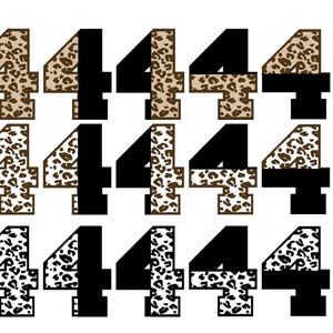Leopard Print Number SVG / Half Leopard Print Number SVG / 0-9 Leopard ...