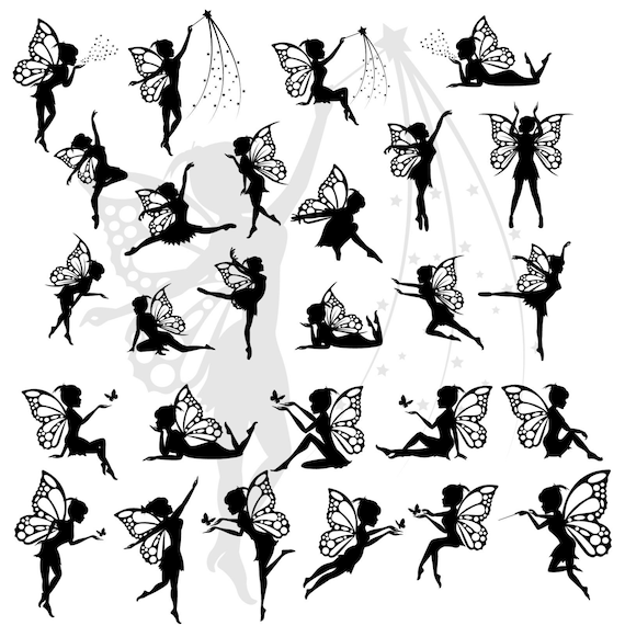 Archivo SVG de silueta de hadas / Clipart de hadas / Vector de - Etsy ...