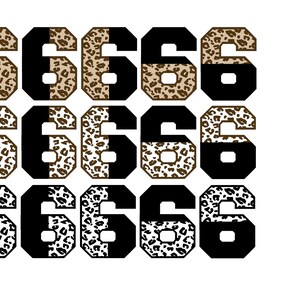 Leopard Print Number SVG / Half Leopard Print Number SVG / 0-9 Leopard ...