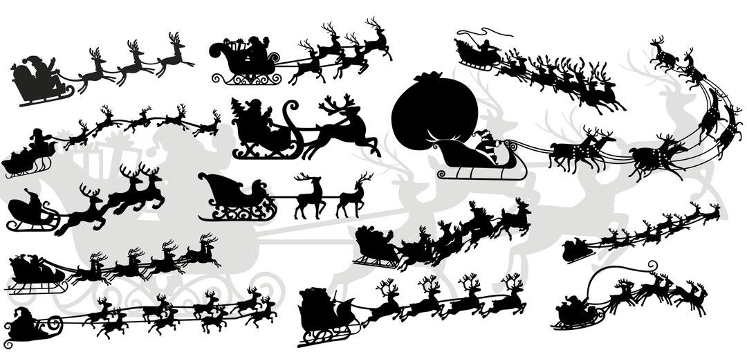 Santa and His Flying Reindeer SVG File for Cricut - Etsy