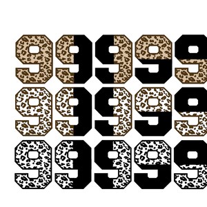 Leopard Print Number SVG / Half Leopard Print Number SVG / 0-9 Leopard ...