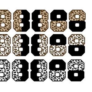 Leopard Print Number SVG / Half Leopard Print Number SVG / 0-9 Leopard ...
