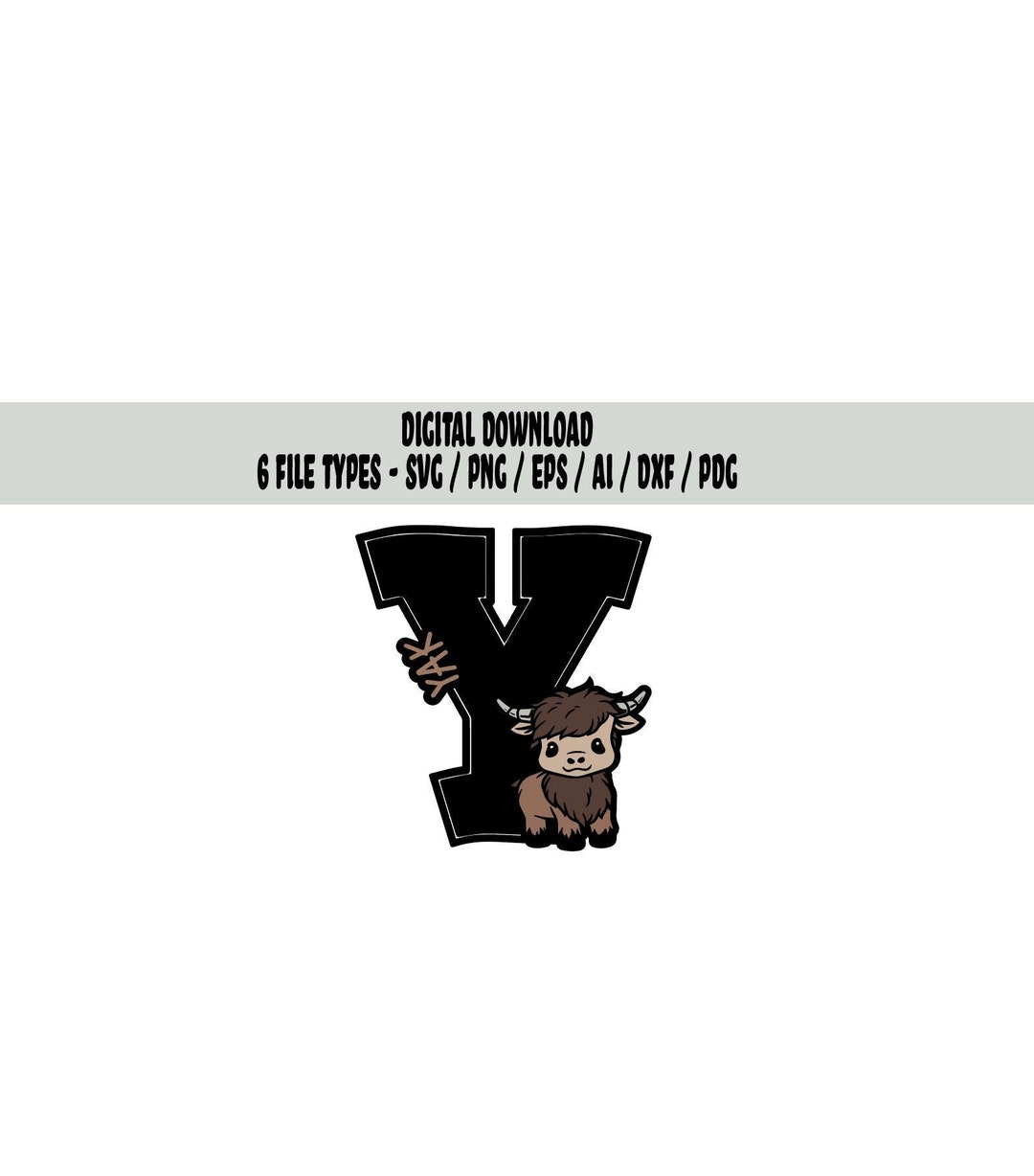 Y is for Yak Digital Download for Cricut Silhouette or Lazor Cutting ...