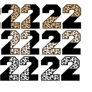 Leopard Print Number SVG / Half Leopard Print Number SVG / 0-9 Leopard ...