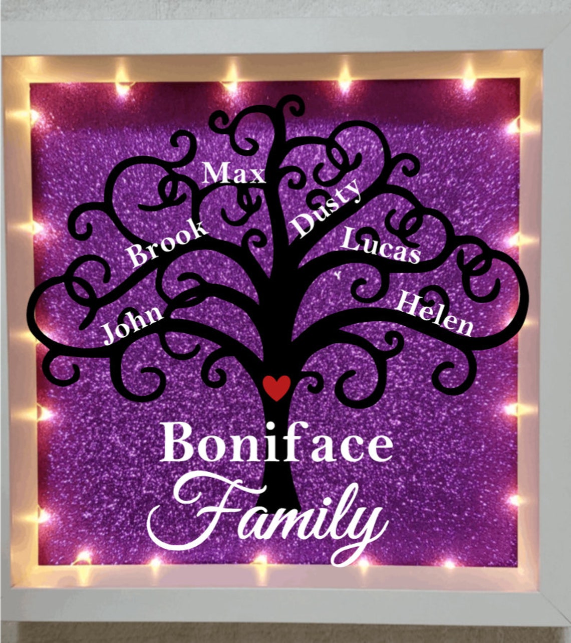 Personalized Family Tree Light up Shadow Box - Etsy