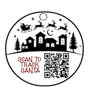 Santa Track QR Code Digital Download Ornament.norad Santa Tracker QR ...