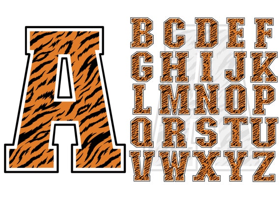 Tiger Print Letters Svg Png Pdf Eps Ai File / Tiger Print - Etsy Hong Kong