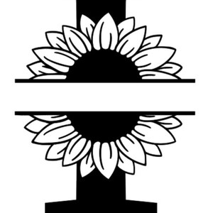 Sunflower Split Letter Monogram A to Z / Split Letter Monogram SVG ...