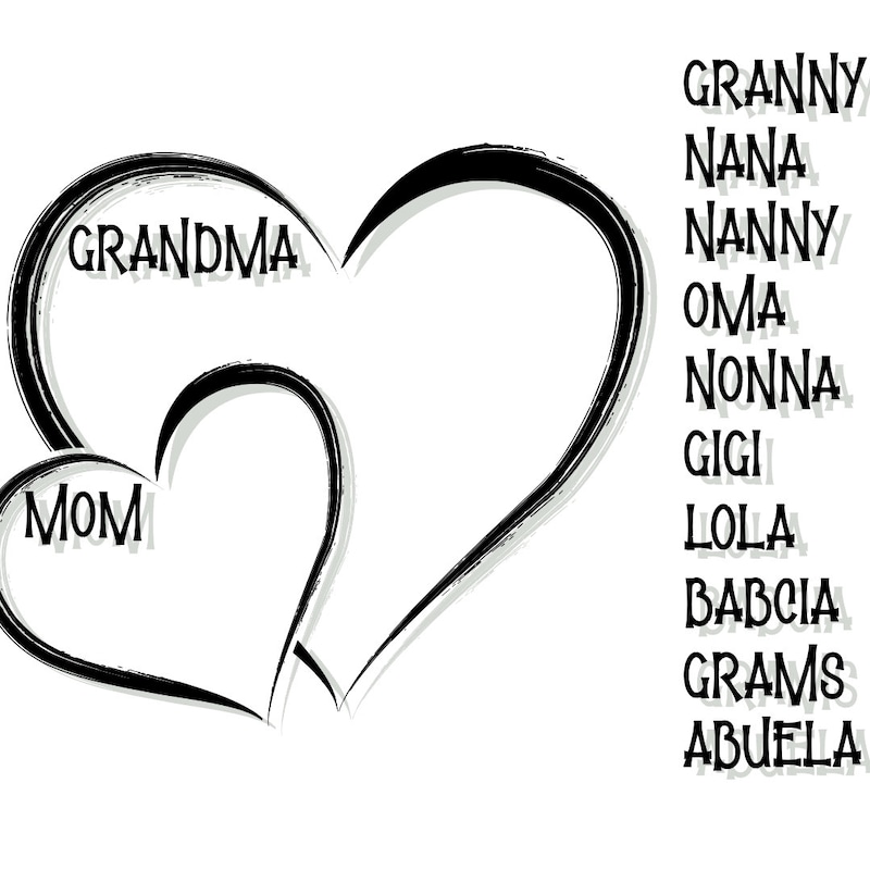 Grandma Mom Heart Svg - Etsy
