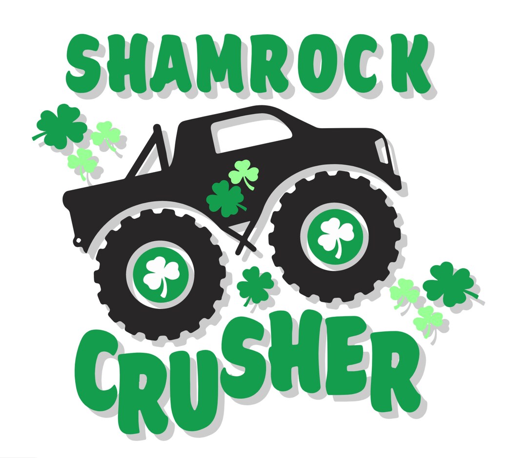 Shamrock Crusher SVG File for Cricut / Clover Crusher Truck Svg / St ...