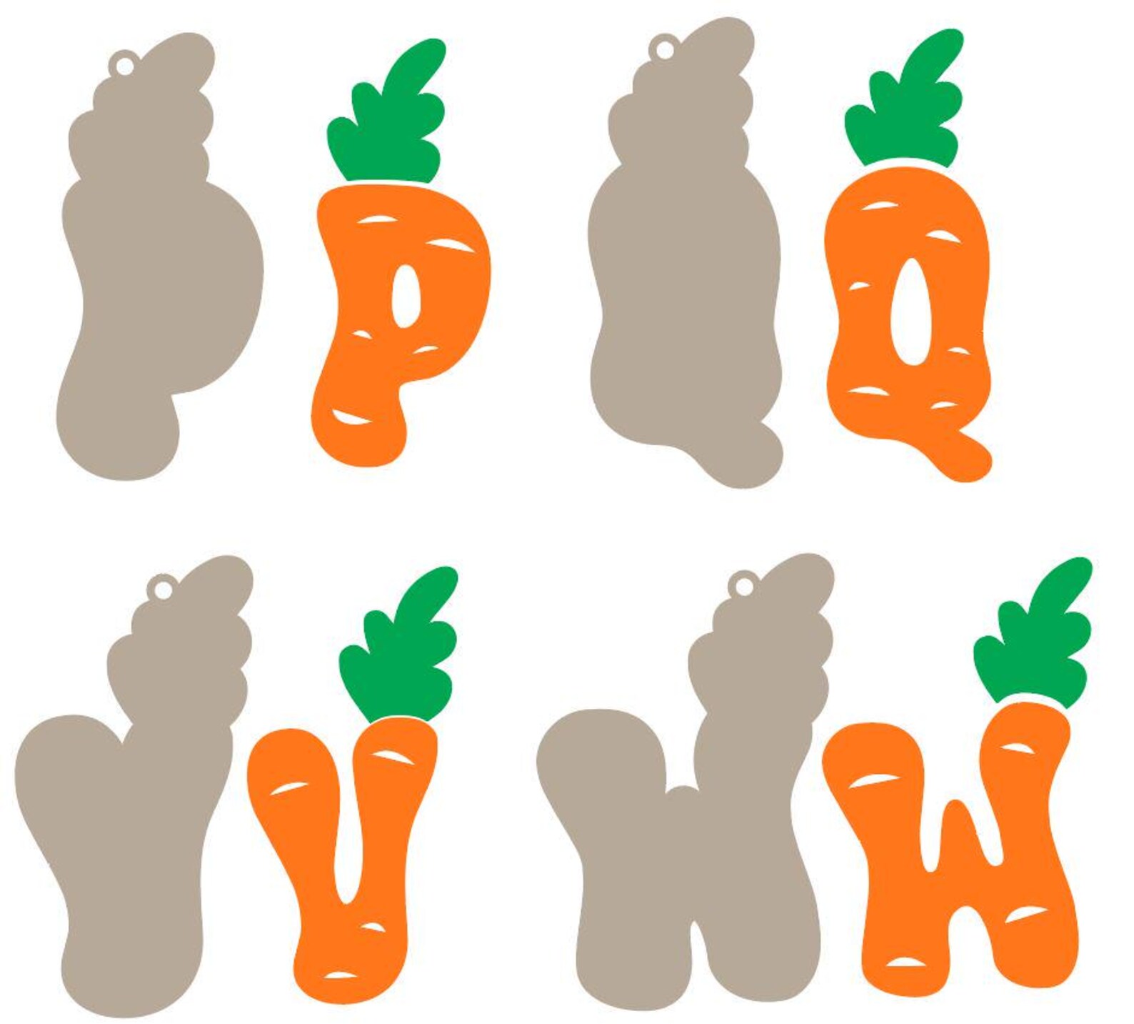 A-Z Layered Carrot Letter Monogram Digital Download/easter Carrot ...