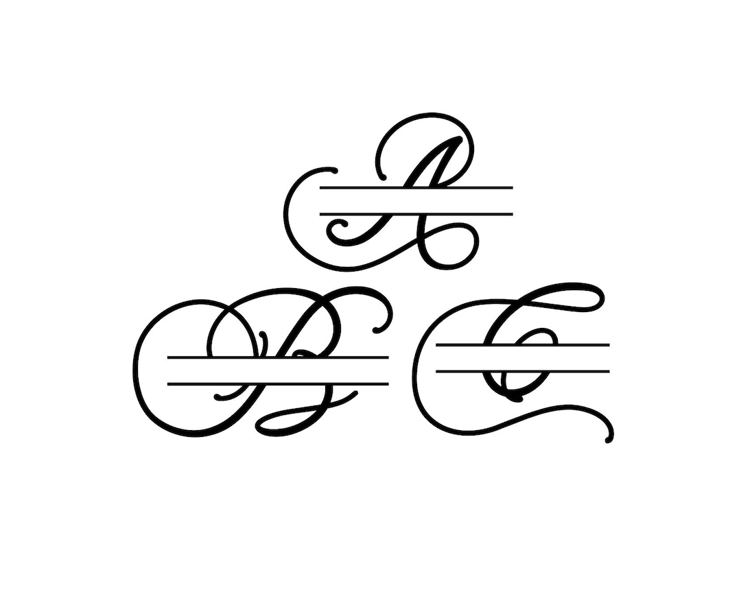 A-Z Cursive Split Letter Monogram SVG File for Cricut and Silhouette - Etsy